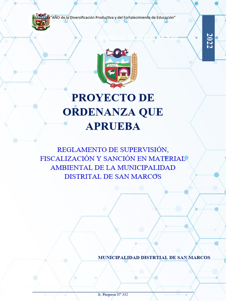 Proyecto de Ordenanza Municipal | PDF | Gobierno