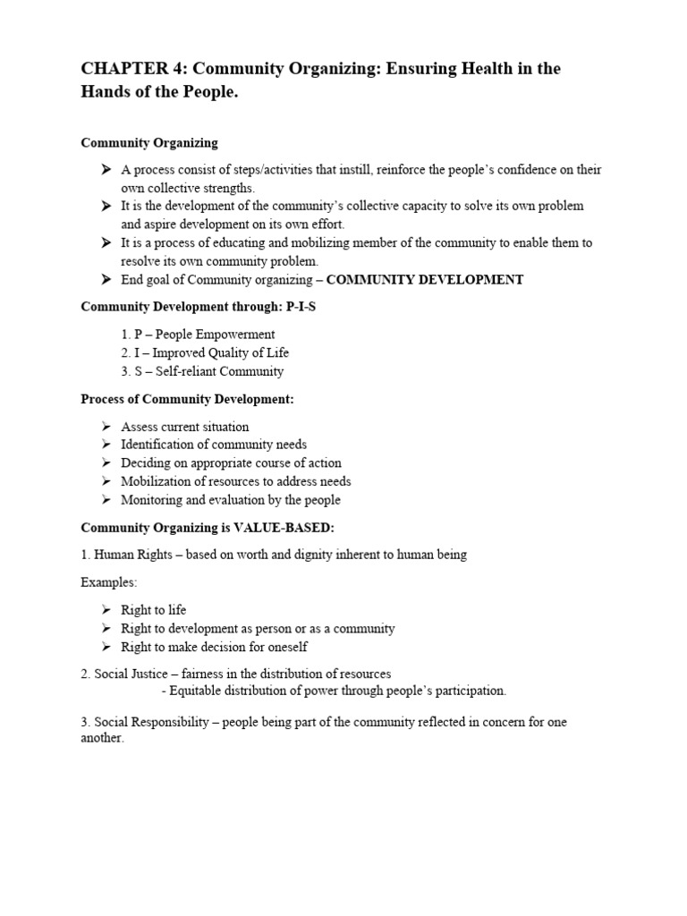 Community Organizing for Health Empowerment | PDF | Community | Evaluation