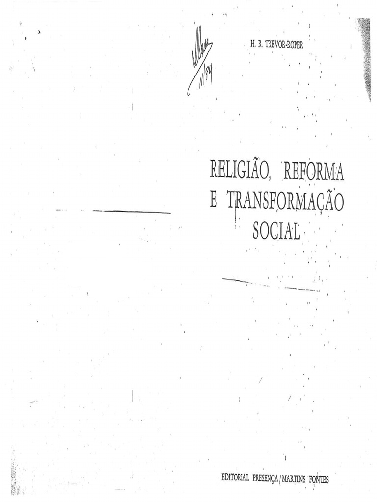 Trevor Roper Religiao Reforma E Transformacao Social | PDF