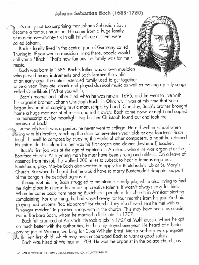 Bach Worksheets | PDF