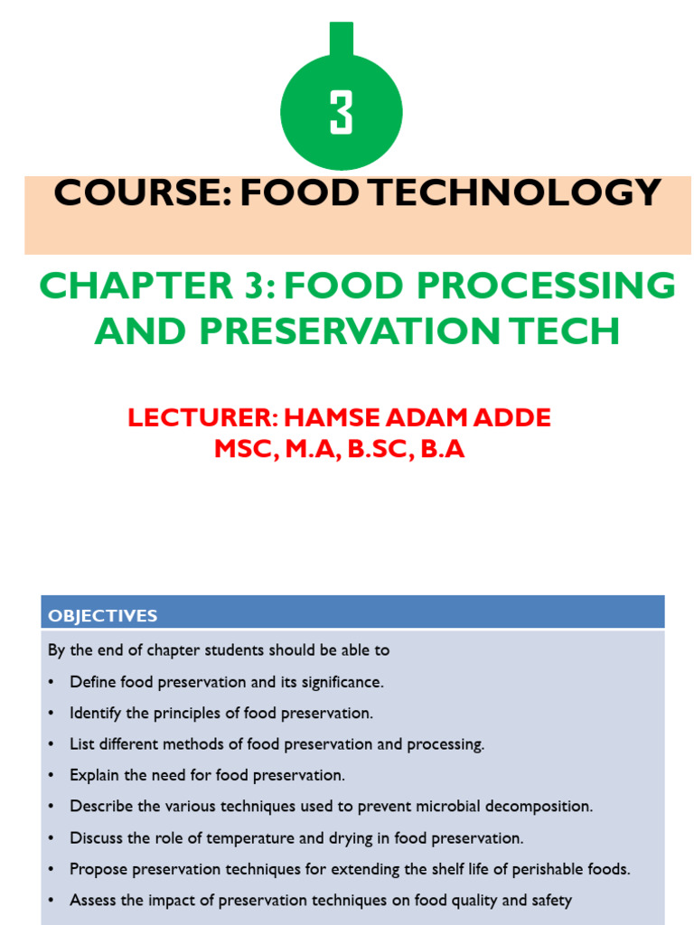 Food Processing and Preservation Methods | PDF | Food Preservation ...