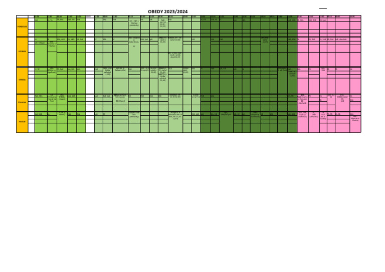 Obedy - BilÃ Kova-2023 - 24 | PDF