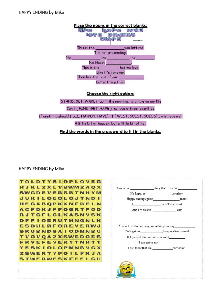 Happy Ending Lyrics by Mika | PDF