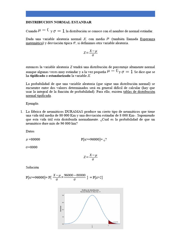 Distribucion Normal Estandar | PDF | Distribución normal | Desviación ...