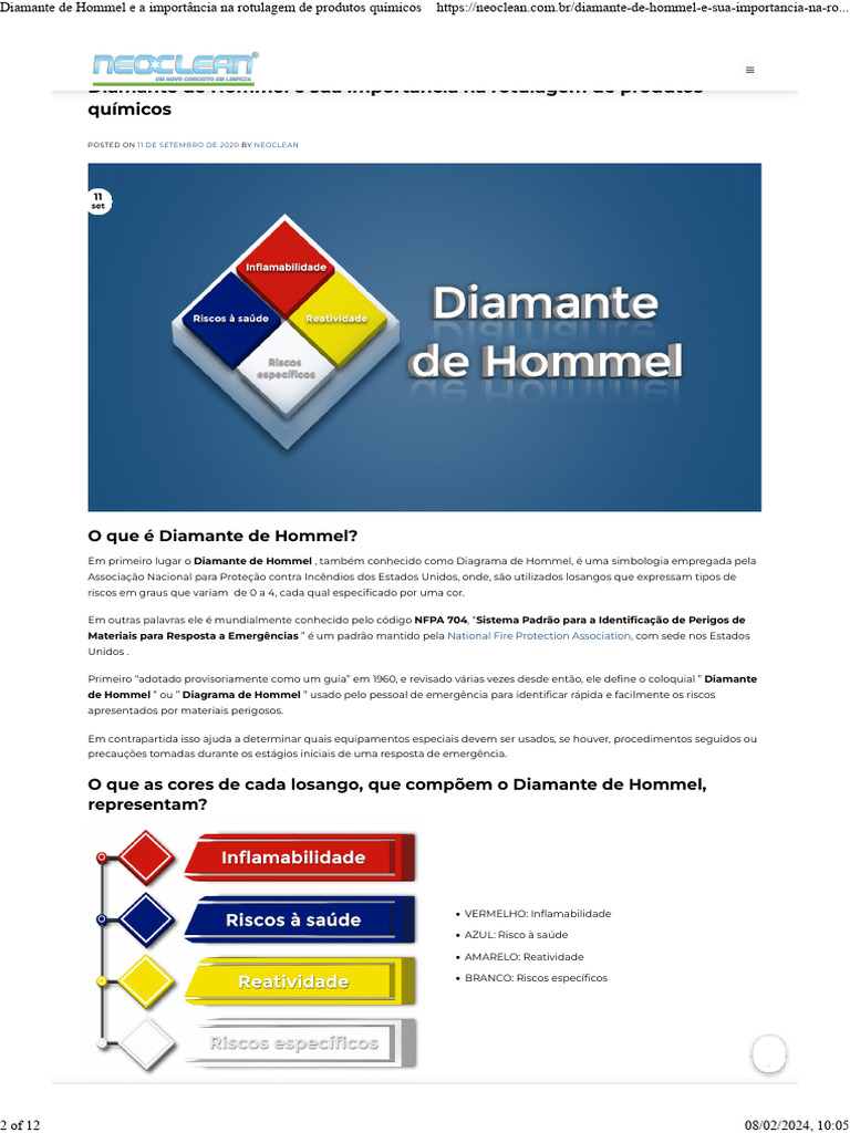 Diamante de Hommel e A Importância Na Rotulagem de Produtos Químicos | PDF | Substancias ...