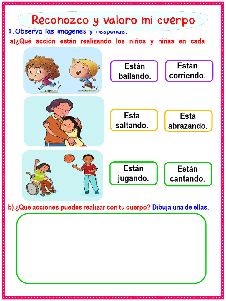 FICHA RECONOZCO Y VALORO MI CUERPO TUTORÍA MAESTRA JANET | PDF