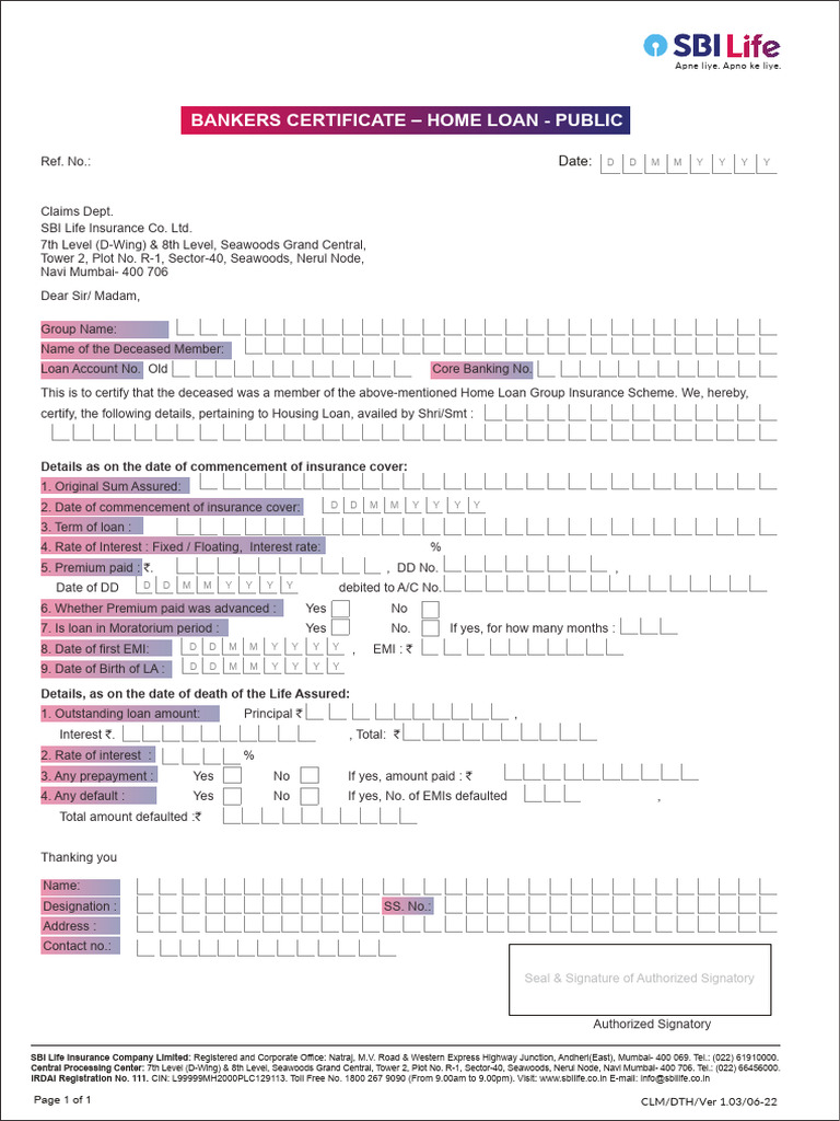 Bankers Certificate - Home Loan - Public - 17062019 | PDF | Debt | Credit