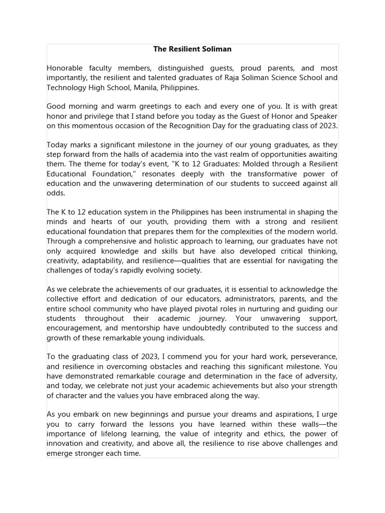 Celebrating Resilient Graduates 2023 | PDF | Psychological Resilience ...