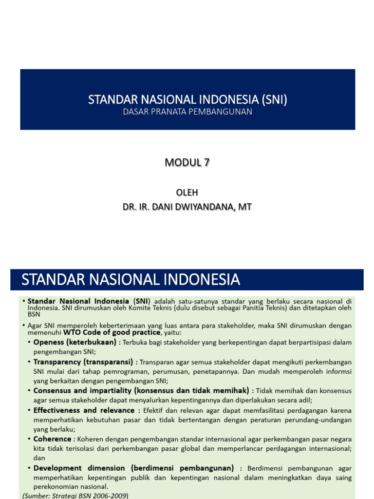 Modul 7 - STANDAR NASIONAL INDONESIA (SNI) Ok | PDF