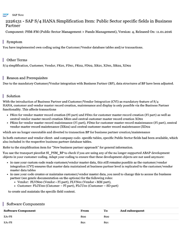 SAP S4 HANA Simplification Item - Public Sector Specific Fields in ... SAP S4 HANA Simplification Item - Public Sector Specific Fields in ...