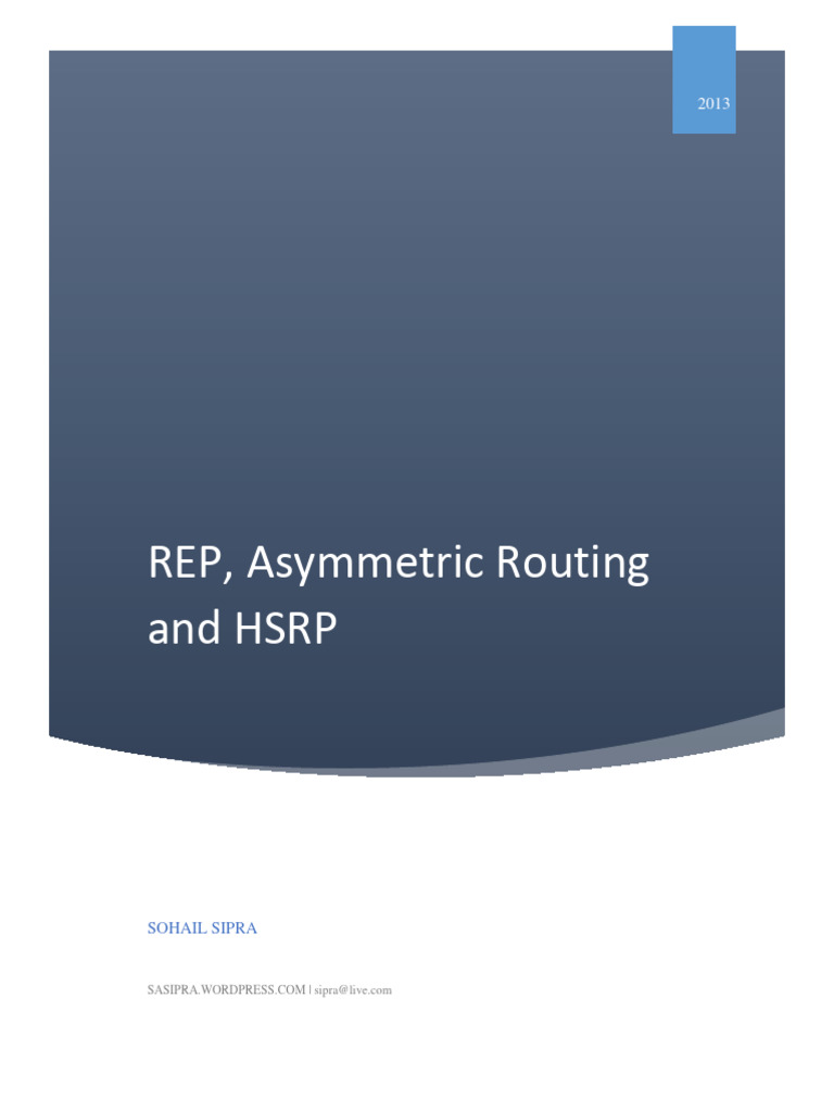 Rep Asymmetric Routing Hsrp2 Pdf Routing Computer Network