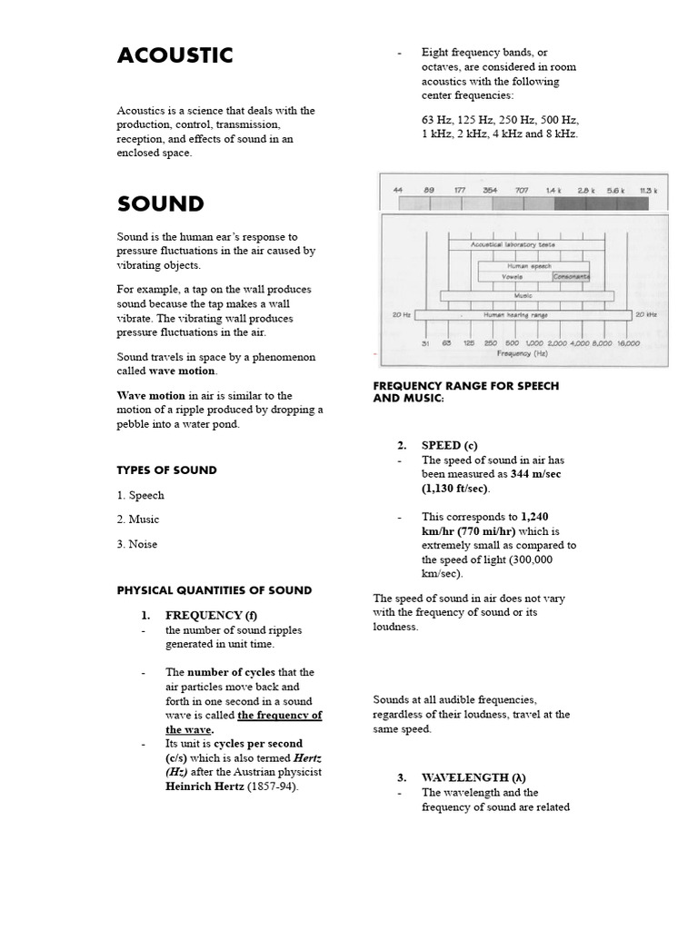 ACOUSTIC NOTES | PDF | Sound | Pitch (Music)