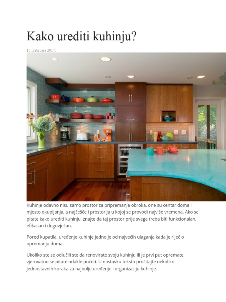 Kako Urediti Kuhinju | PDF
