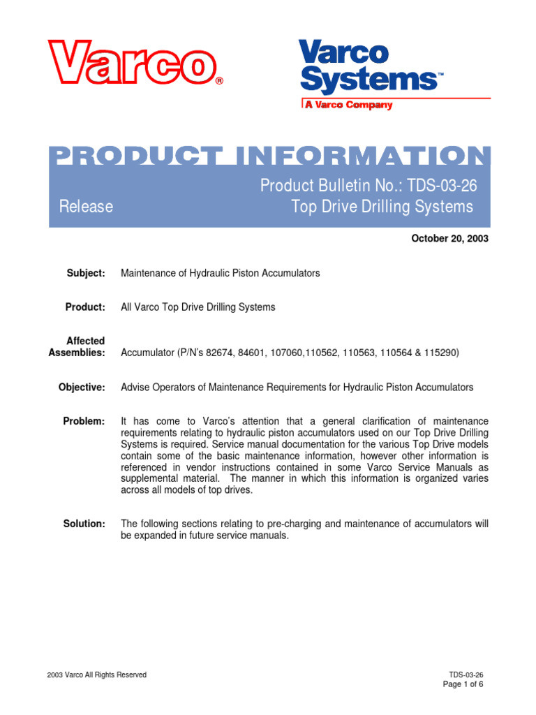 varco派克蓄能器气门芯与充氮工具varco | PDF | Valve | Nut (Hardware)