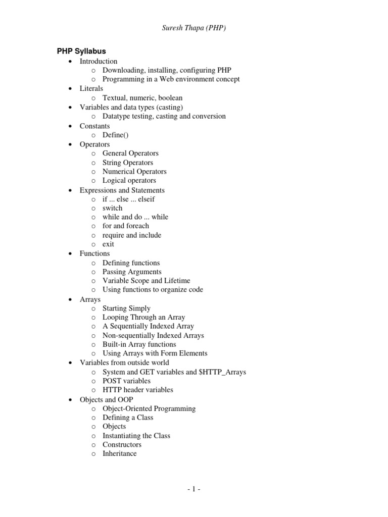 PHP_Notes | PDF | Php | World Wide Web