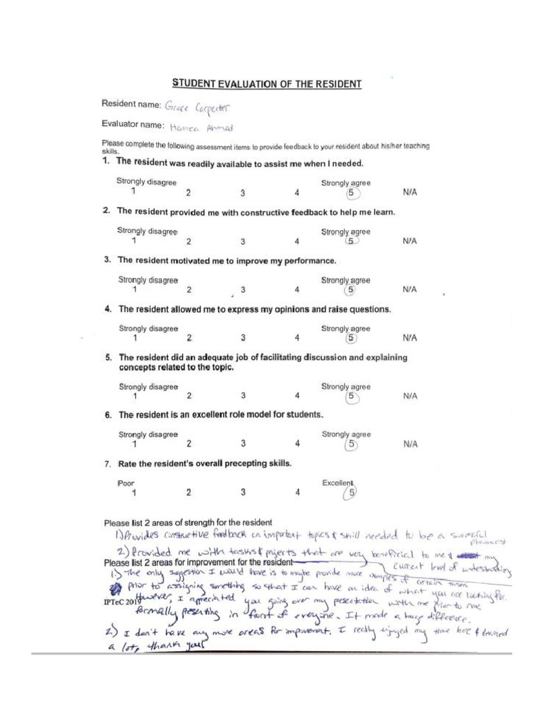 Student Evaluation 1 | PDF