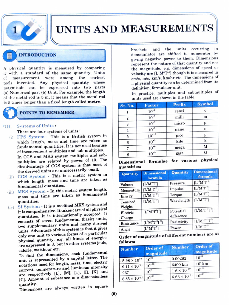 Units and Measurements in Physics | PDF | Force | International System ...