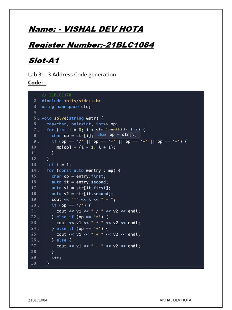 Compiler Design Lab Assignment | PDF Compiler Design Lab Assignment | PDF