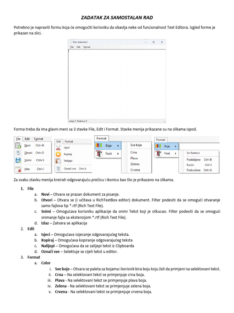 Zadatak - 2 - Editor - Samostalan Rad | PDF