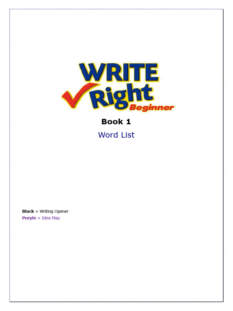Write Right Beginner 1_Word Lists | PDF | Grocery Store