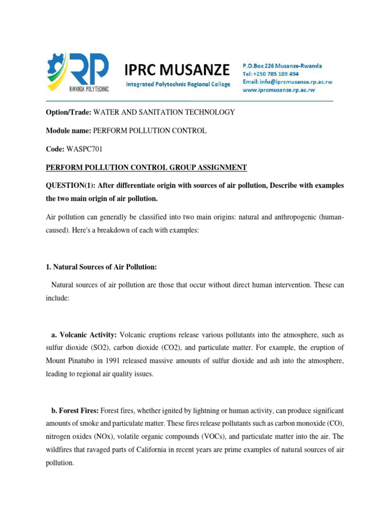 Group Work Assignment (Pollution Control) | PDF | Air Pollution ...