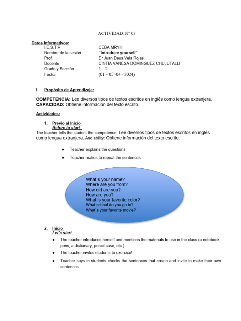 Planifica 01 - 05-04-2024 | PDF | Self-Improvement
