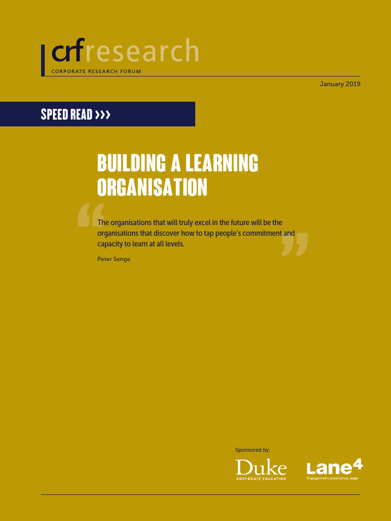 Building a Learning Organization | PDF | Learning | Leadership