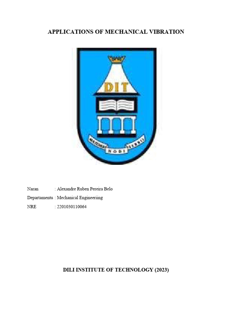 Applications of Mechanical Vibration | PDF