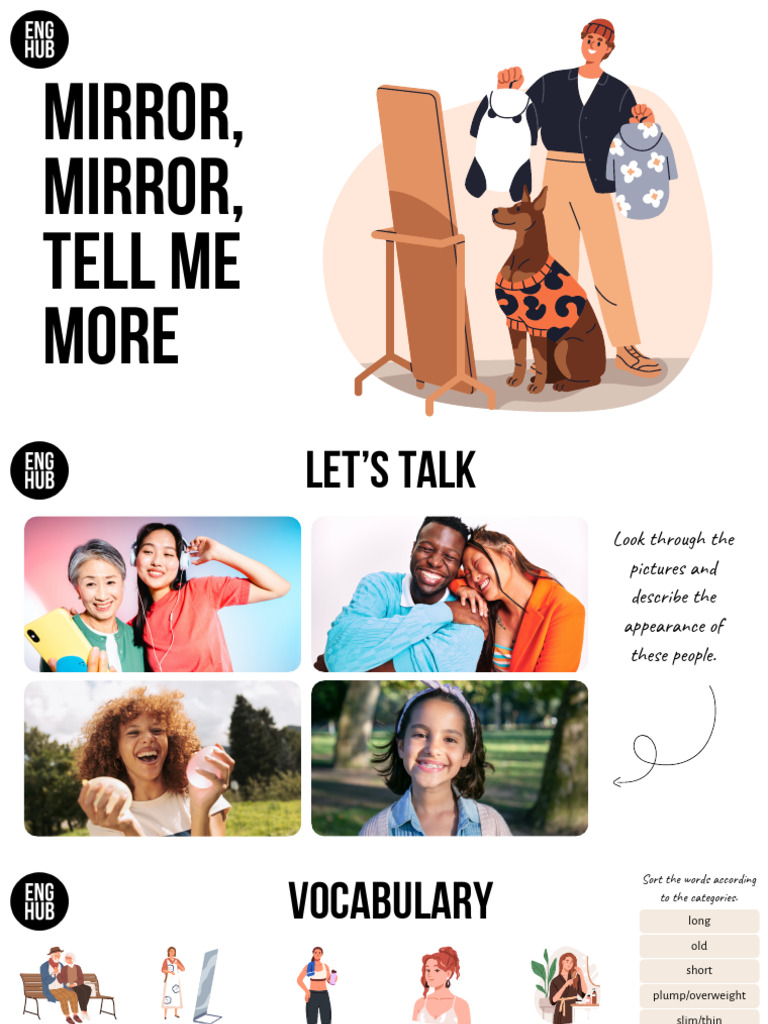 A2-B1 Mirror, Mirror, Tell Me More TV | PDF | Human Appearance | Human Hair