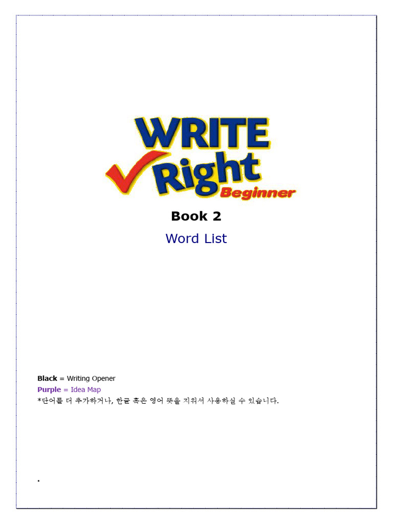 02 Write Right Beginner - 2 - Word Lists | PDF | Insects | Spider