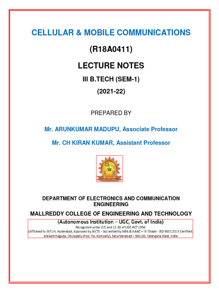 Cellular & Mobile Communications | PDF | Cellular Network | Lte ...