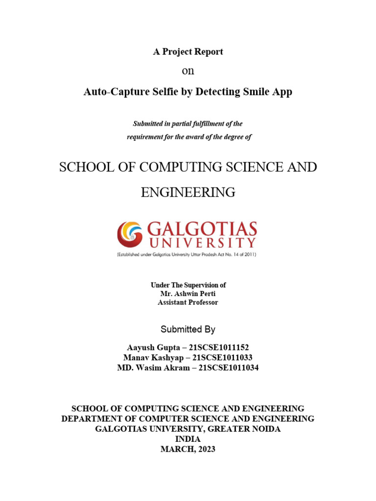 Auto Capture Report | PDF | Computer Vision | Selfie