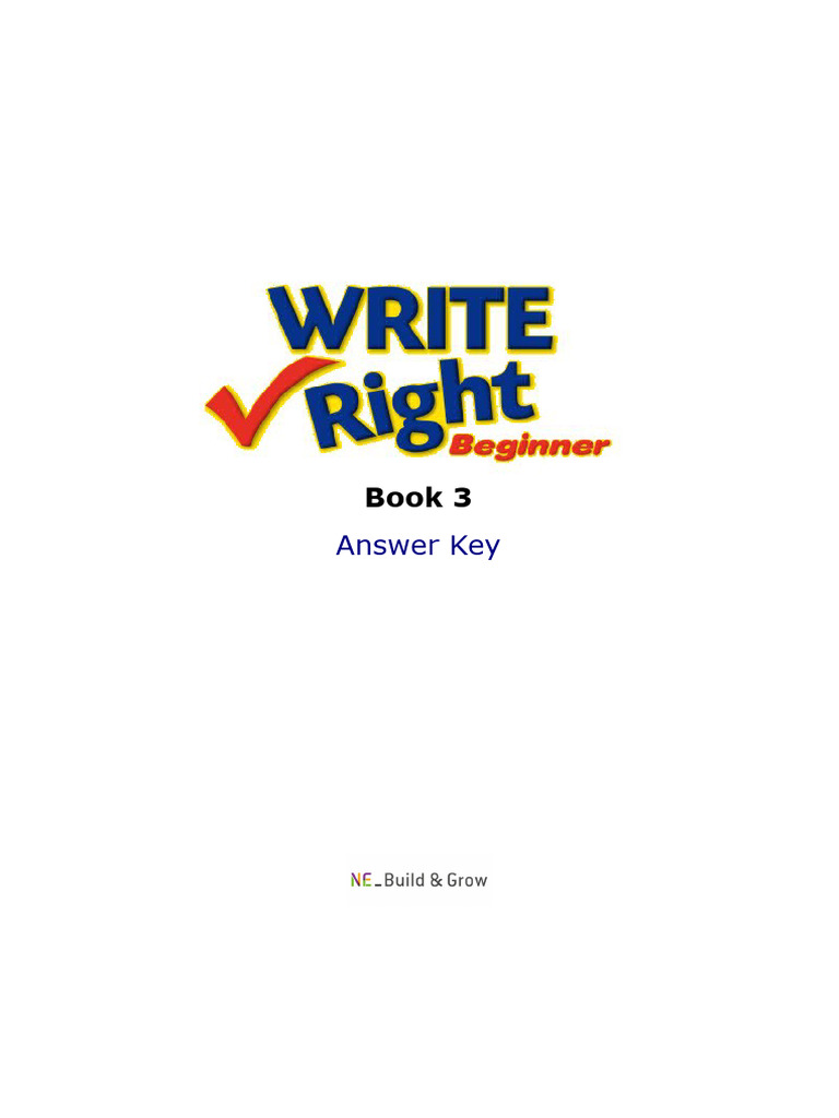 03 Write - Right - Beginner - 3 - Answer Keys | PDF | Taste