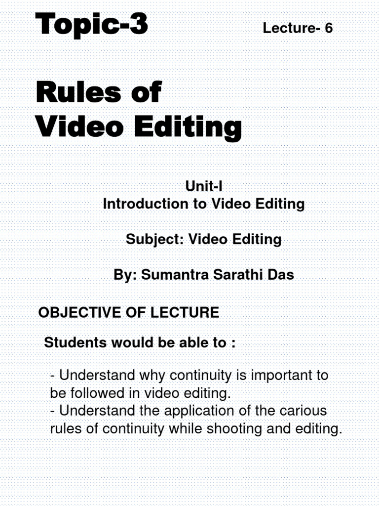 Video Editing U1 Lesson 3 Lec-6 | PDF | Camera | Color Balance