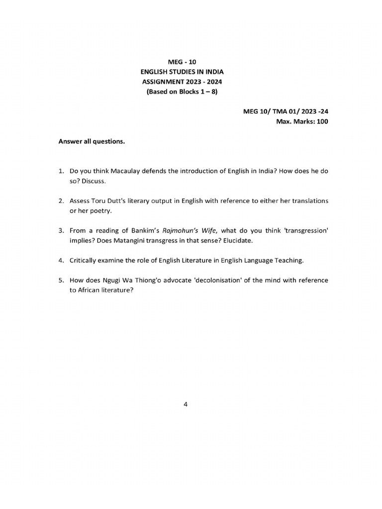 MEG 10 23-24 @assignment - Solved - IGNOU | PDF