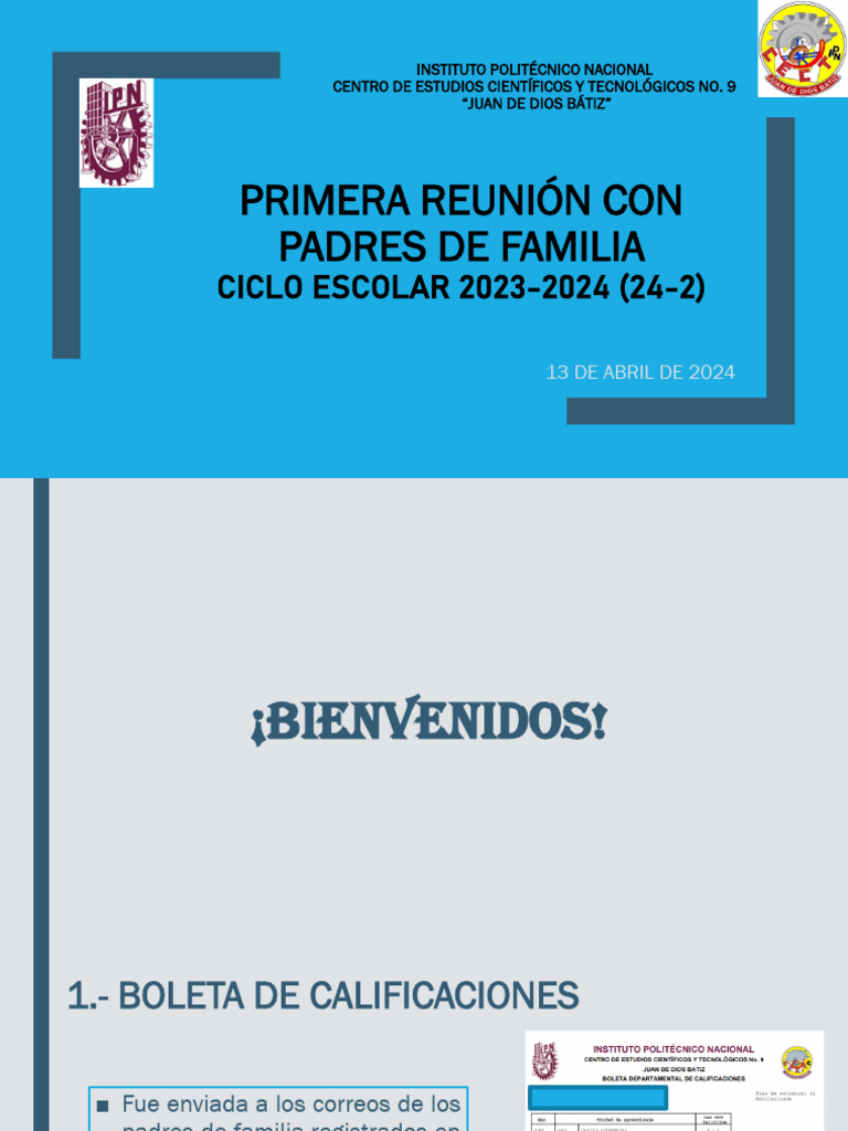 Primera Reunión Con Padres de Familia Ciclo 24-2 | PDF