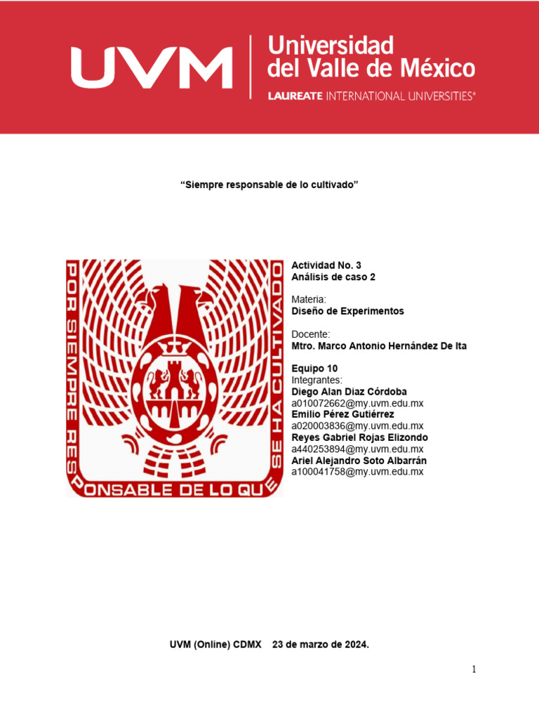 A3 Final | Descargar gratis PDF | Análisis de variación | Diferencia