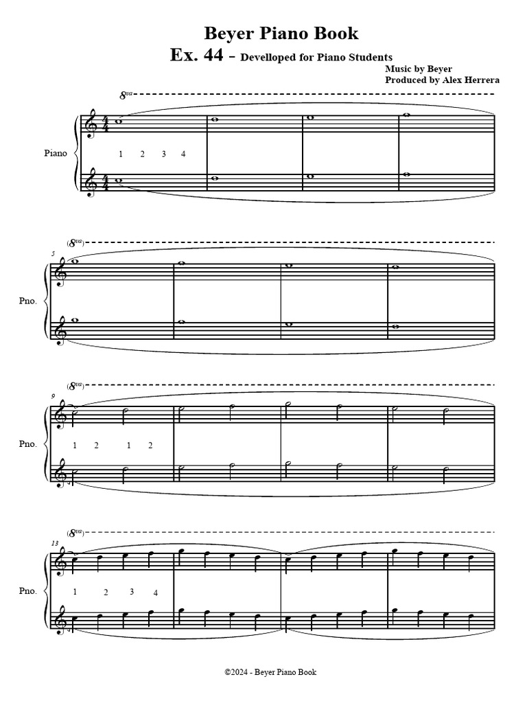 EXCERCISE 44 Beyer For Piano | PDF