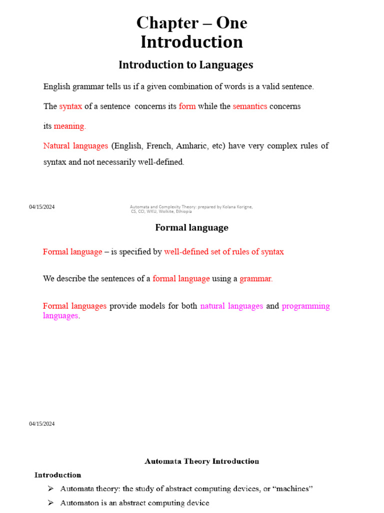 Chapter One 2 Pptx Automata Pdf Theory Of Computation Theoretical Computer Science