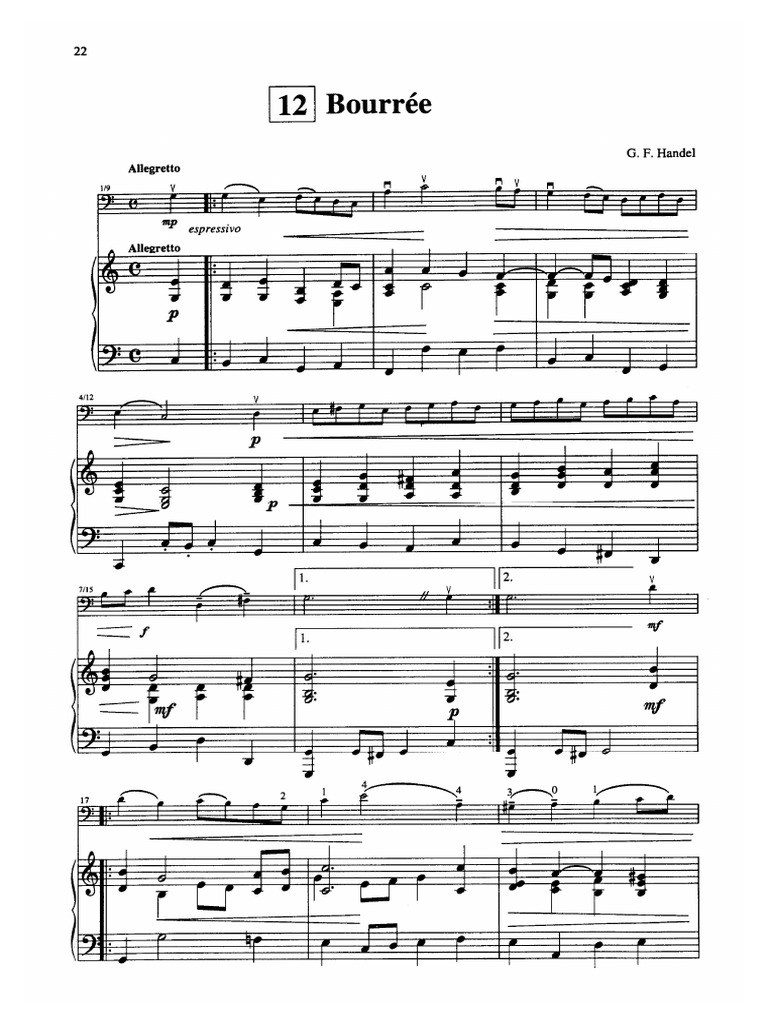 12 - Bourree - Handel | PDF