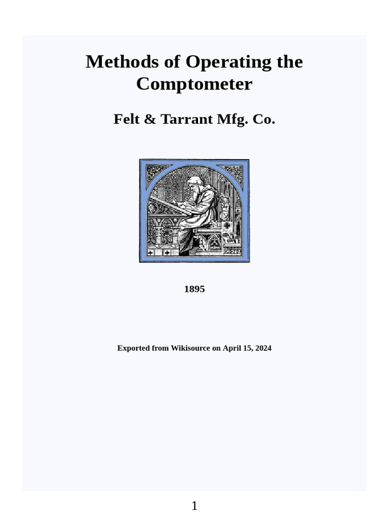 Methods of Operating The Comptometer | PDF | Division (Mathematics ...