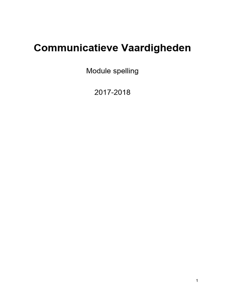 COVA 1 Module Spelling | PDF