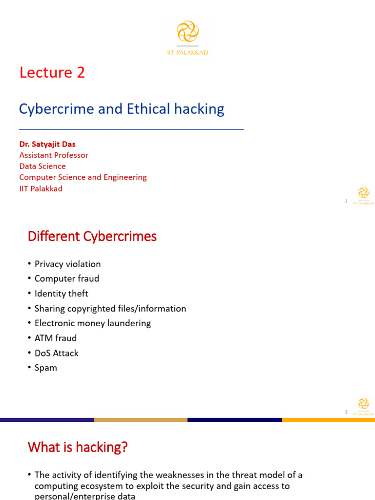 Introduction To Cibercrimes - Ethical Hacking | PDF | Port (Computer Networking) | Malware