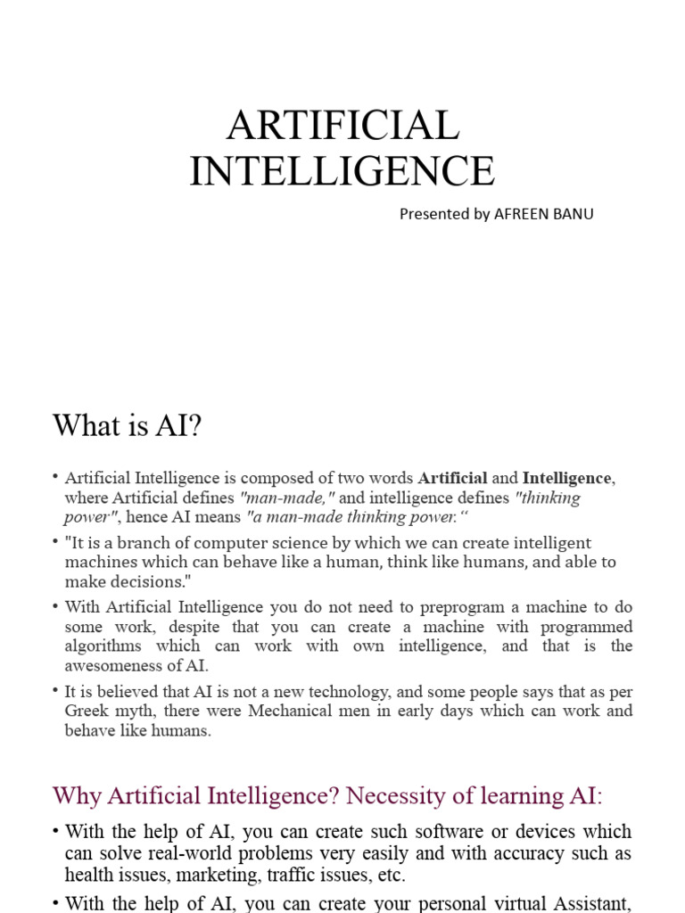Understanding Artificial Intelligence Basics | PDF | Artificial Intelligence | Intelligence (AI ...