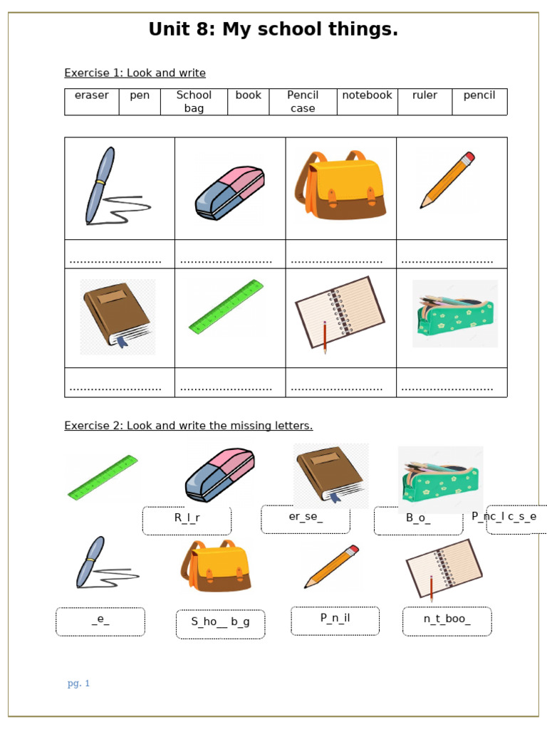 Unit 8 | Download Free PDF | Writing Implements | Stationery