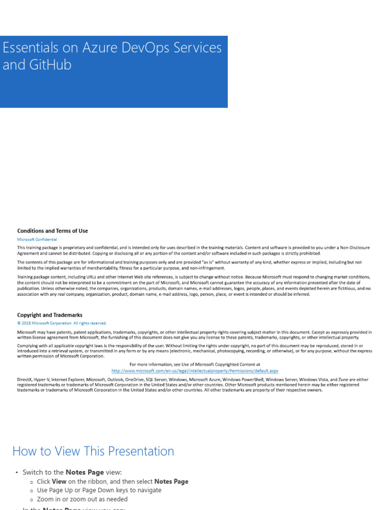 Essentials On Azure DevOps Services and GitHub Book 1 | PDF | Microsoft ...