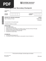 Cambridge Primary ESL Checkpoint 2024 | PDF