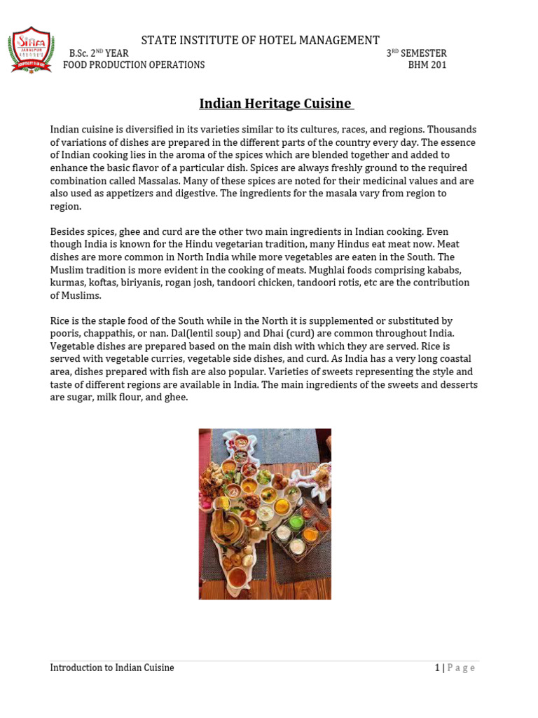 Introduction To Indian Cuisine | PDF | Indian Cuisine | Curry