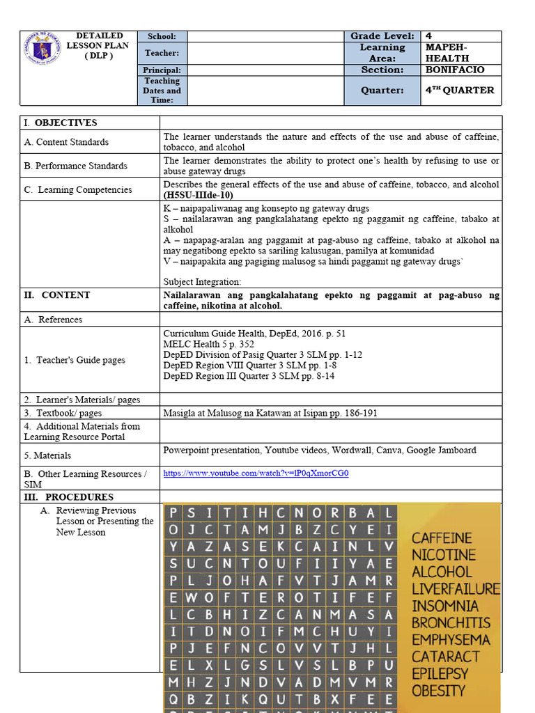 DLP-MAPEH-5-Health-Q3_W3-COT-2-2021-2022 | PDF