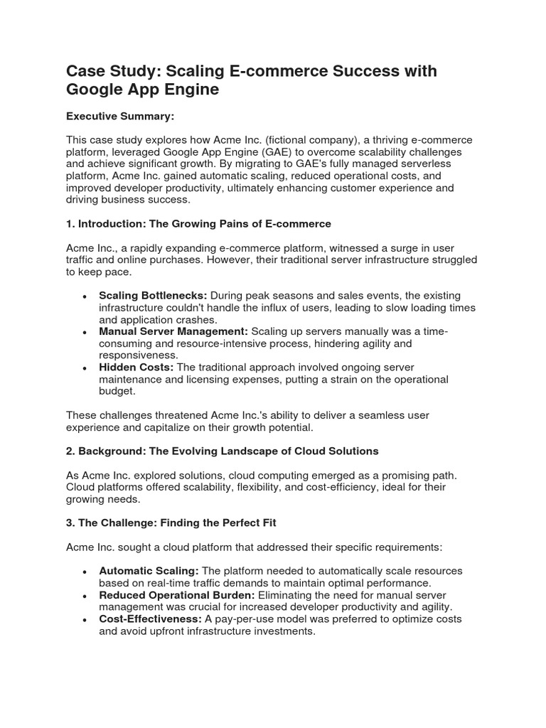Case Study | PDF | Cloud Computing | Scalability